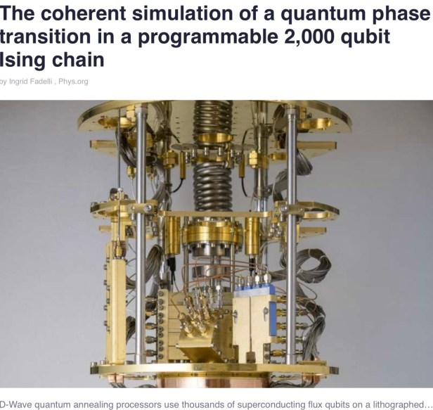 The coherent simulation of a quantum phase transition in a programmable ...