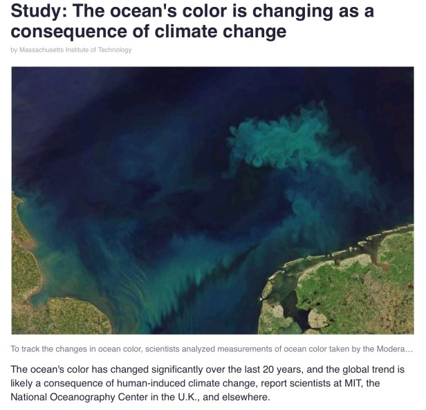 Study: The ocean’s color is changing as a consequence of climate change ...